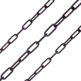 Black Plated Chain 6mm Long Link 20m Reel